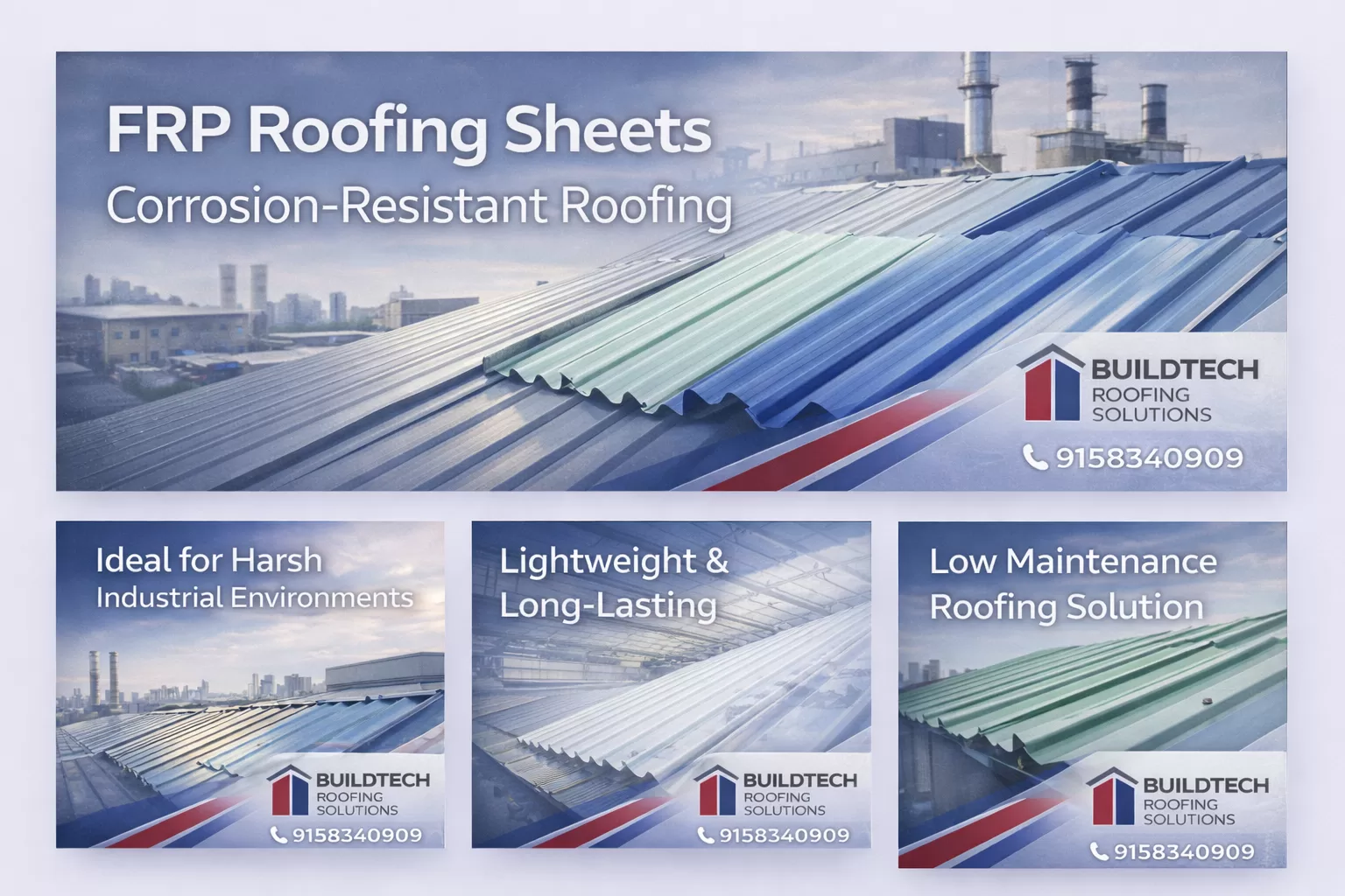 FRP Roofing Sheets for Industrial Buildings | Buildtech Roofing ...