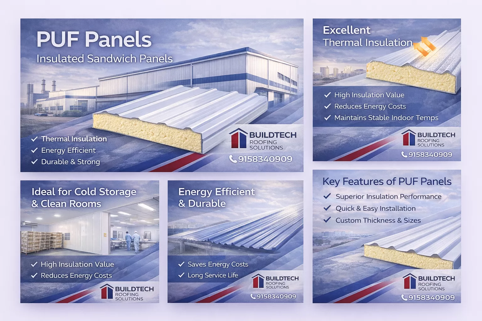 PUF Panels for Industrial Buildings | Insulated Sandwich Panels ...