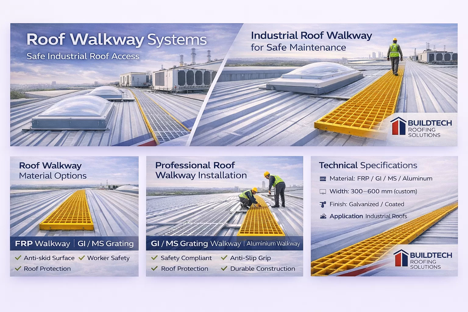 Roof Walkway Systems for Industrial Buildings - Roofing Agency